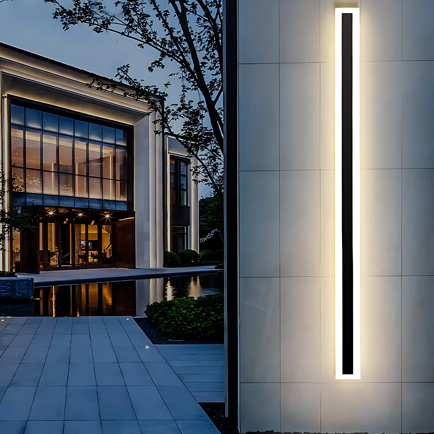 Modern Outdoor Exterior Linear Strip Wall Light Ip65 Waterproof 3000k ...