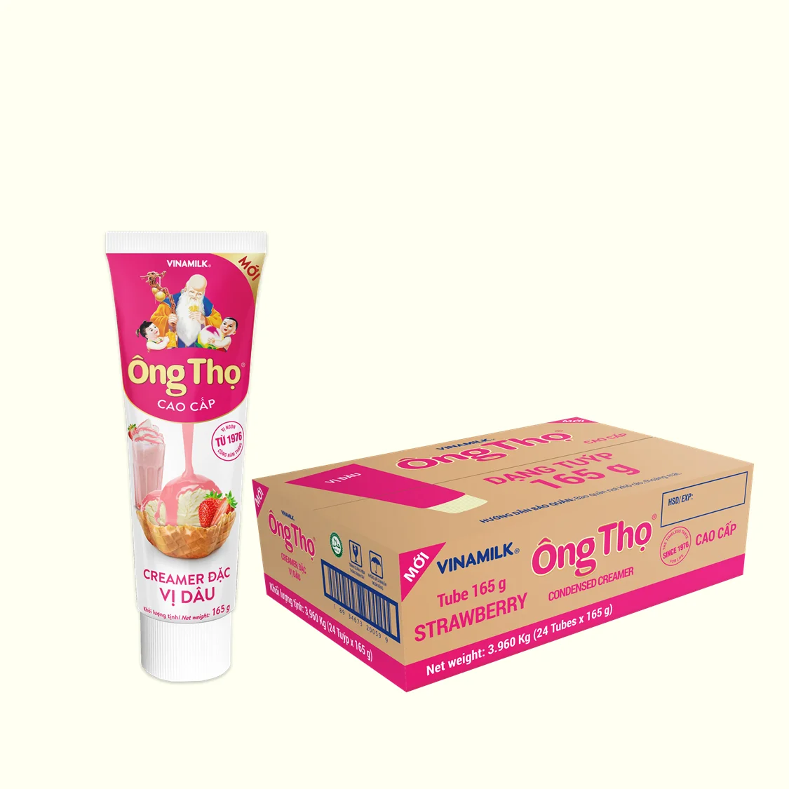 Vinamilk - Ong Tho Brand - Sweetened Condensed Milk - Strawberry Flavor ...