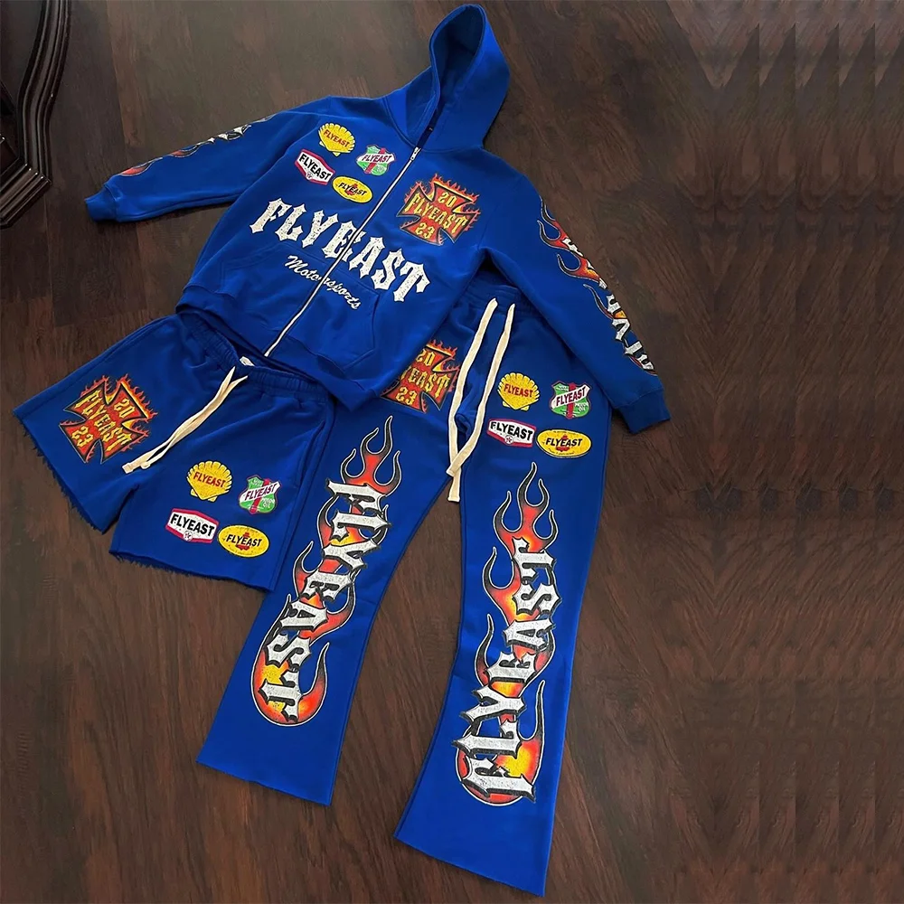 Hip - Hop Heritage Hoodie and Sweat Pant Set Embroidery Applique ...