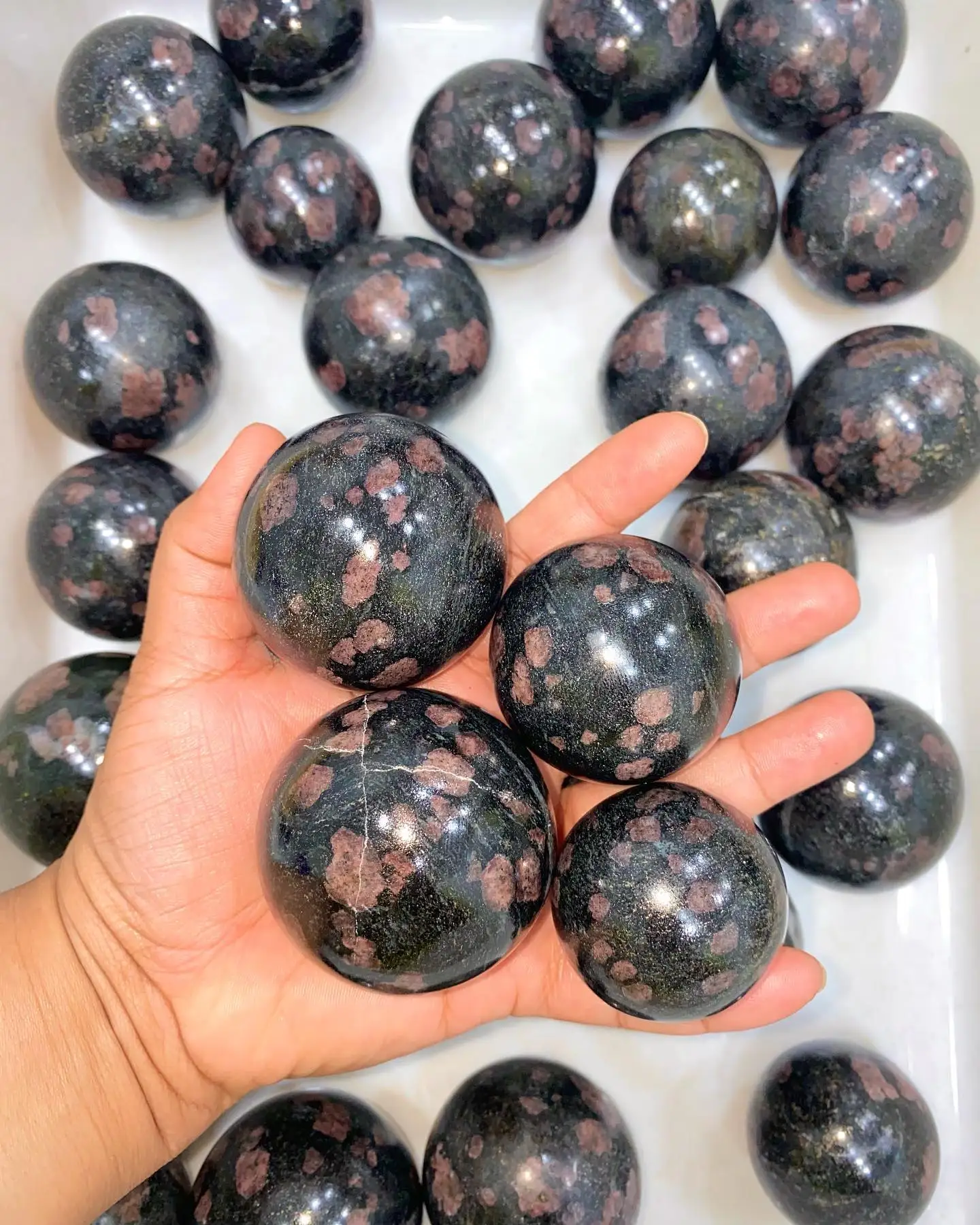 Beautiful Polished Garnet Matrix Sphere 40-55mm Round Crystal For Home ...
