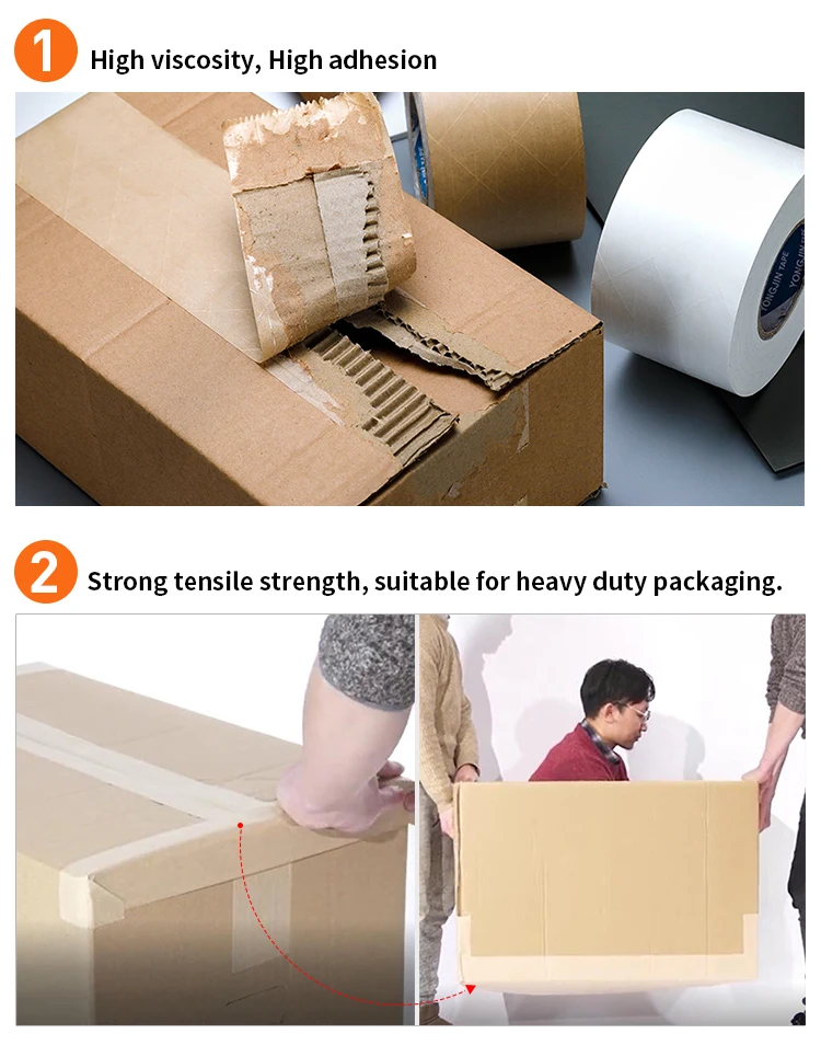 Eco Friendly Industrial Heavy Duty Adhesive Kraft Tape