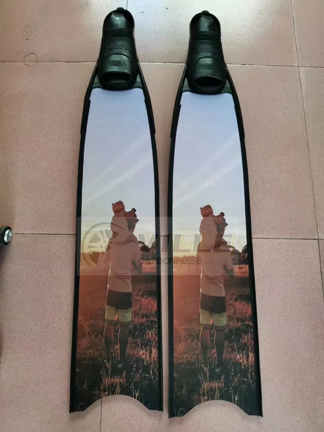 Professional Custom Foot Pockets Free Diving Carbon Fiber Fins Rubber ...