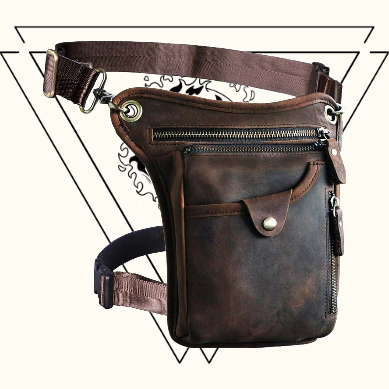 Thigh Pouch Leather Drop Leg Bag Belt Holster Hip Sling Pack Utility ...
