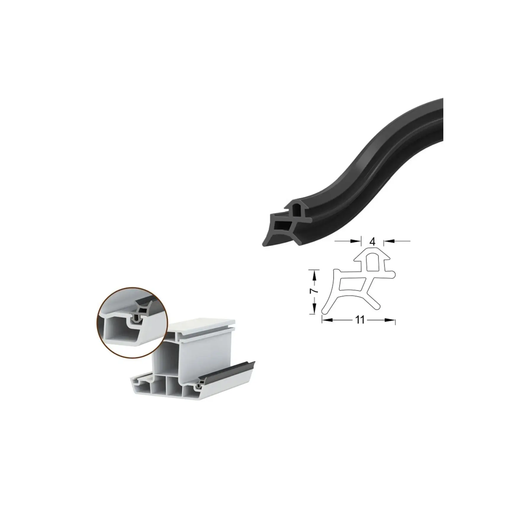 Pimapen Pvc Door Window Replacement Wick Gasket 60 Meters Black - Buy ...