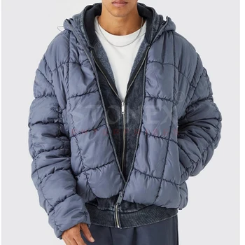Men's Puffer Waterproof Jacket Quilted Designer Winter Bubble Padded ...