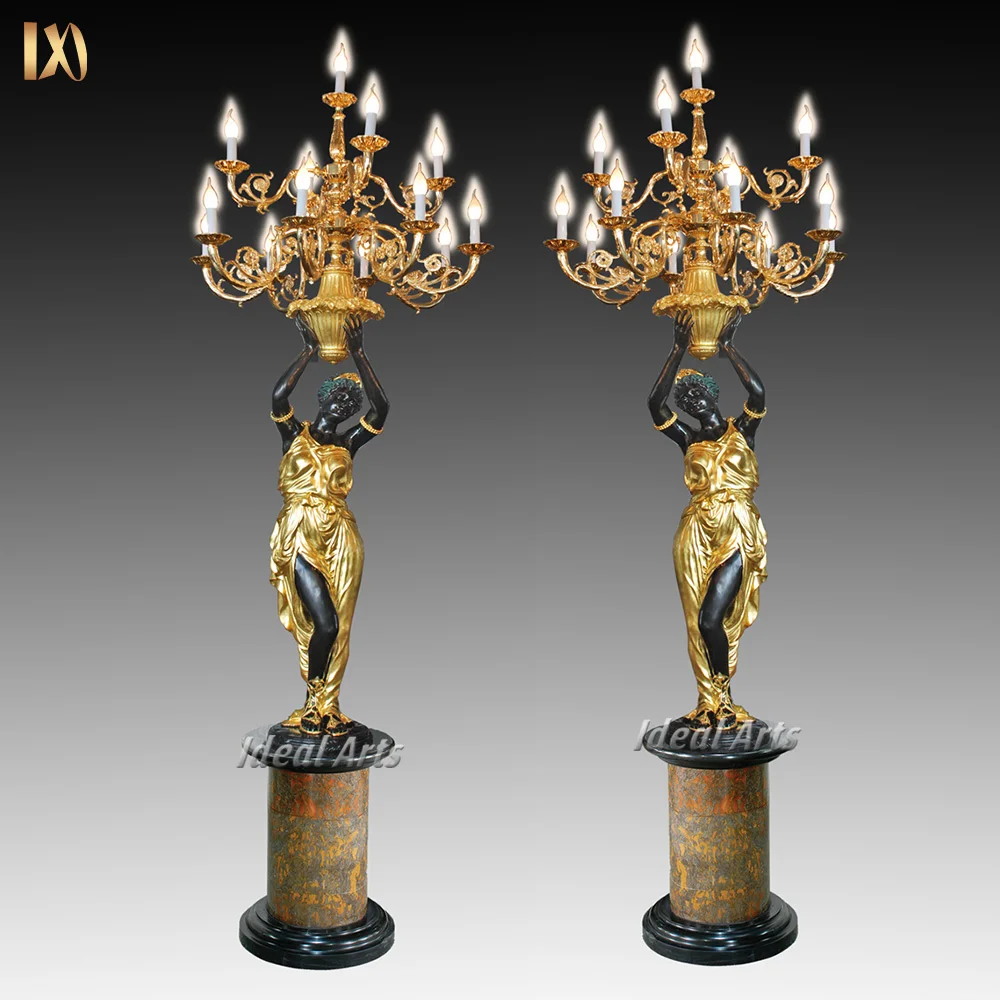 Customized Life Size Bronze Statue Lamp - Good Quality Brass