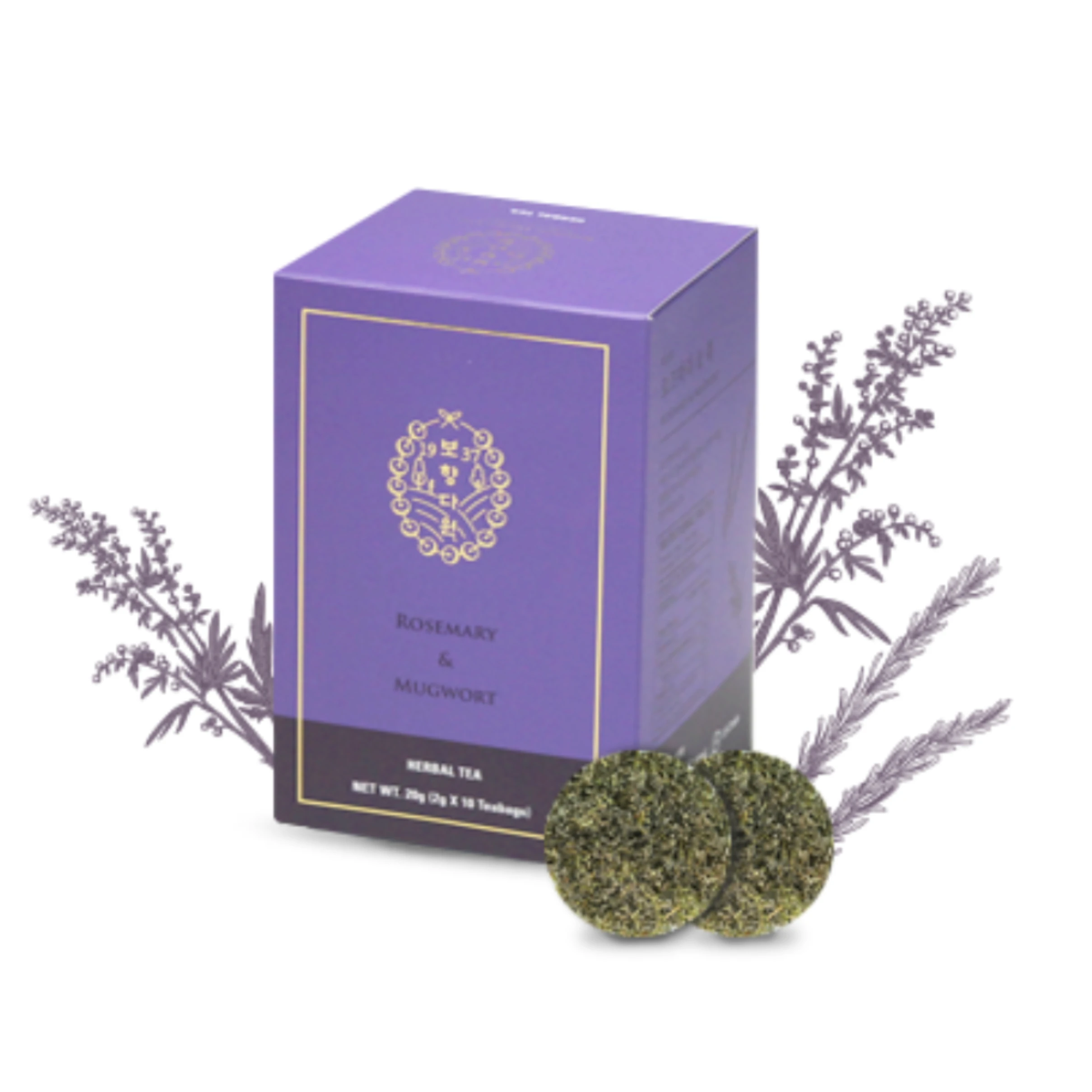 Bohyang Dawon Korean Tea Rosemary & Mugwort Herb Tea Black Tea Organic ...