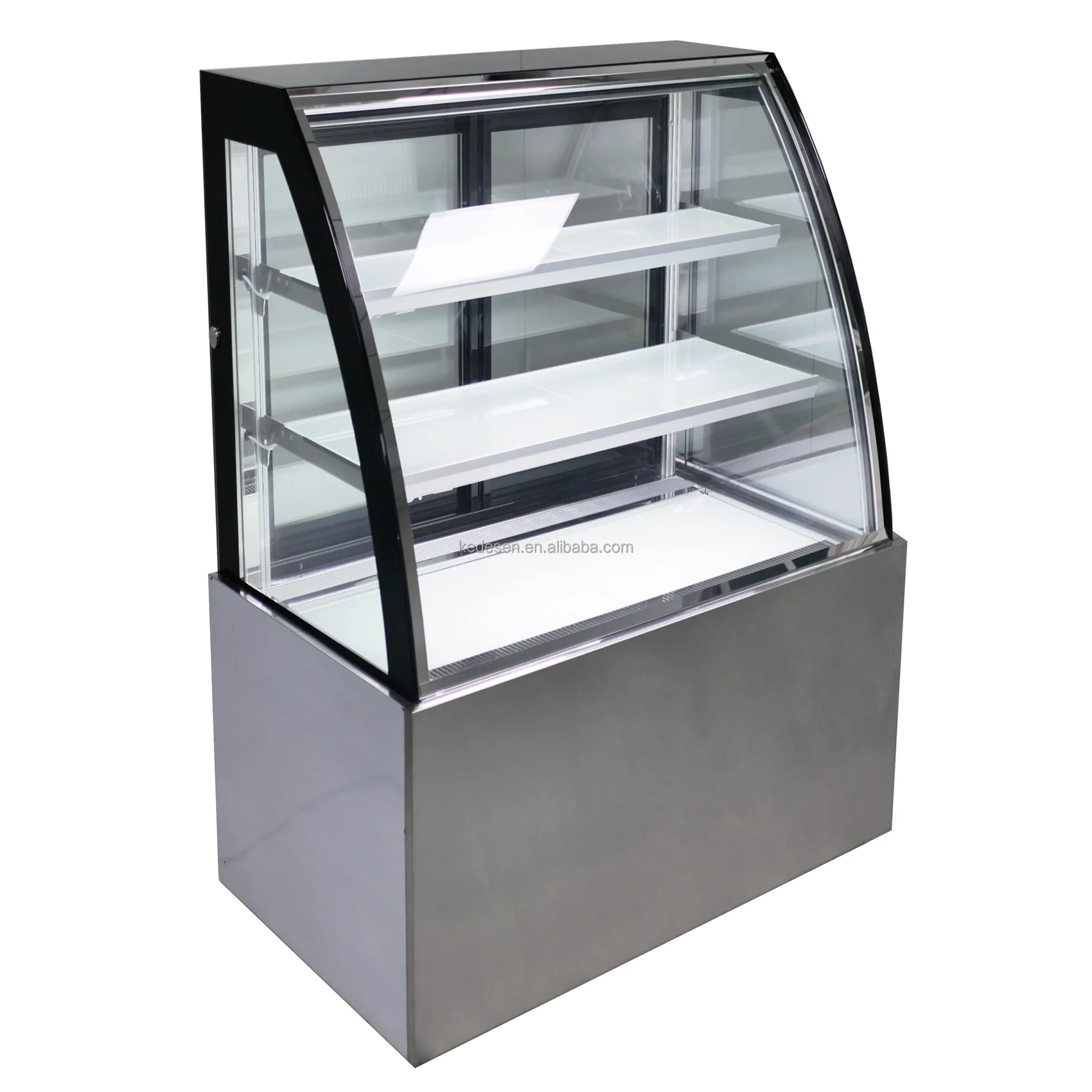 Curved Glass Cake showcase 2 Tiers Cake Display Cabinet Fruit Display ...