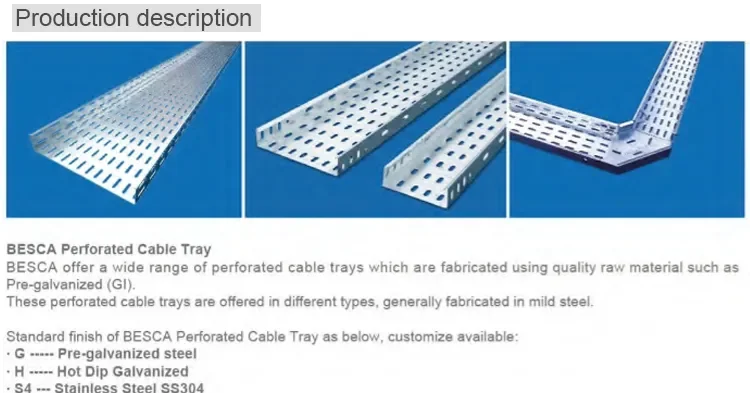 100mm Width Perforated Cable Tray GI Steel - Besca Bussiness