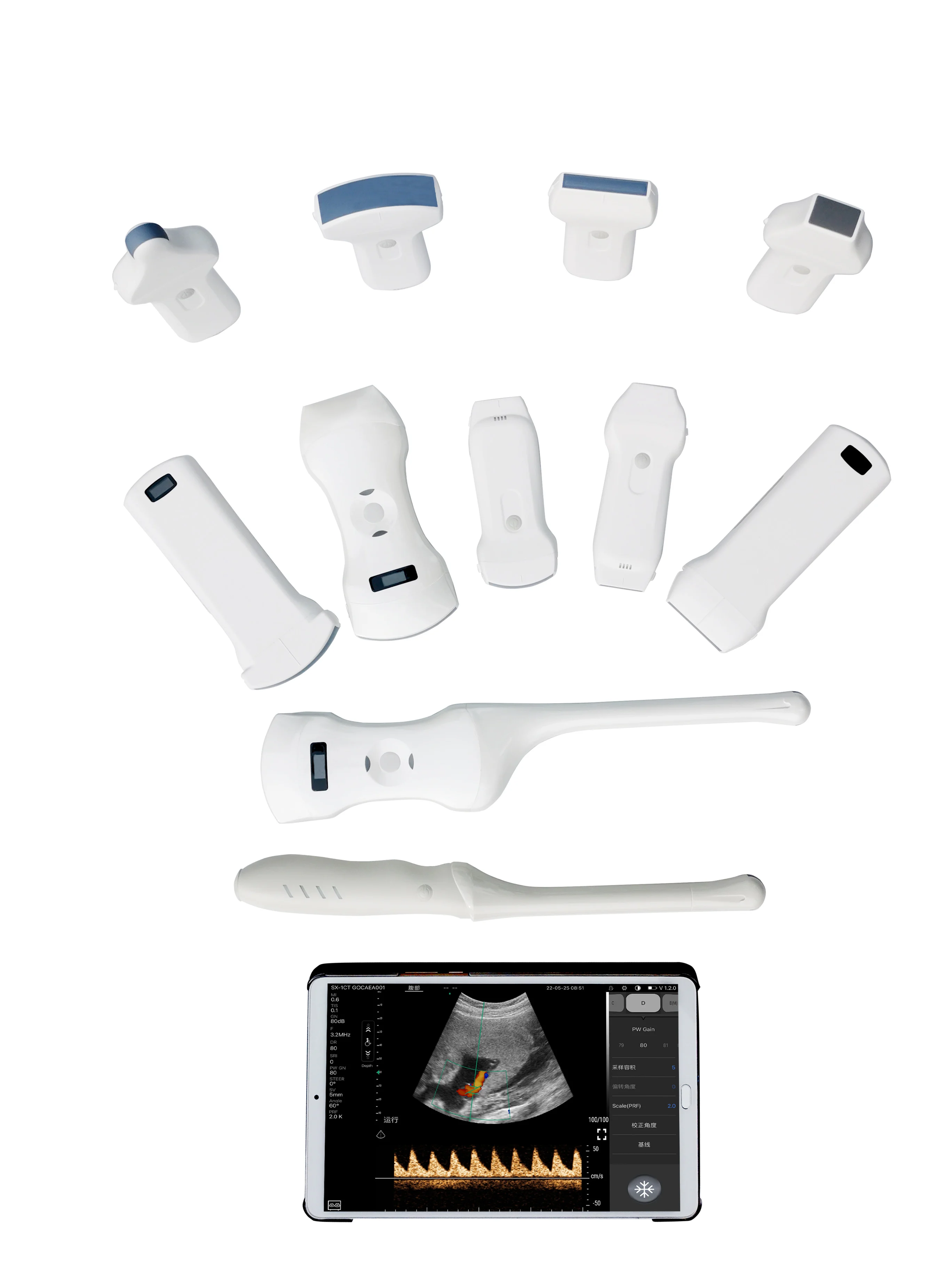 192-Element Wireless Dual-Head Ultrasound Probe - 3-in-1 Portable ...