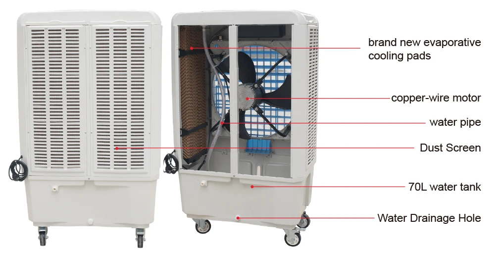 70l Water Tankmovable Conditioner Commercial Portable Evaporative ...