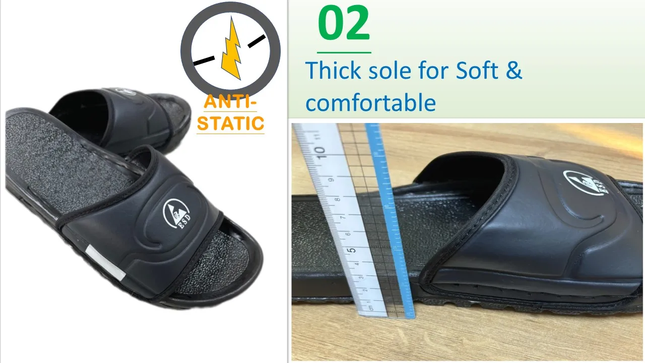 KAWAZAKI ESD Slipper Shoes - High Quality Anti-Static Lab Safety