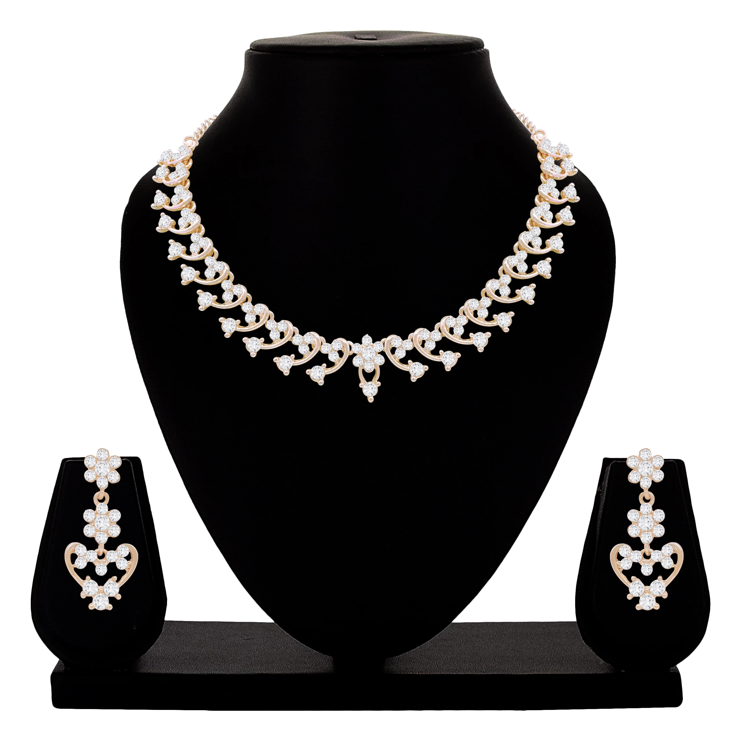 Alex Jewellery -Delicated Floral Austrian Diamond Choker Necklace Set ...
