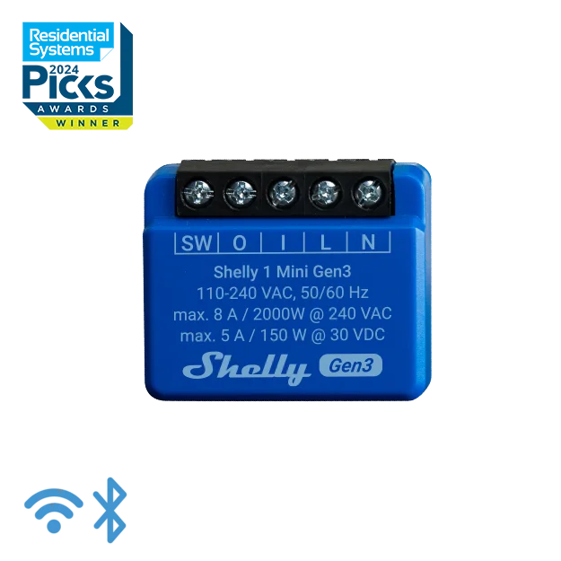 Shelly 1 Mini Gen3 Mini Smart Switch Wifi Wifi Relay Control Smart Home ...