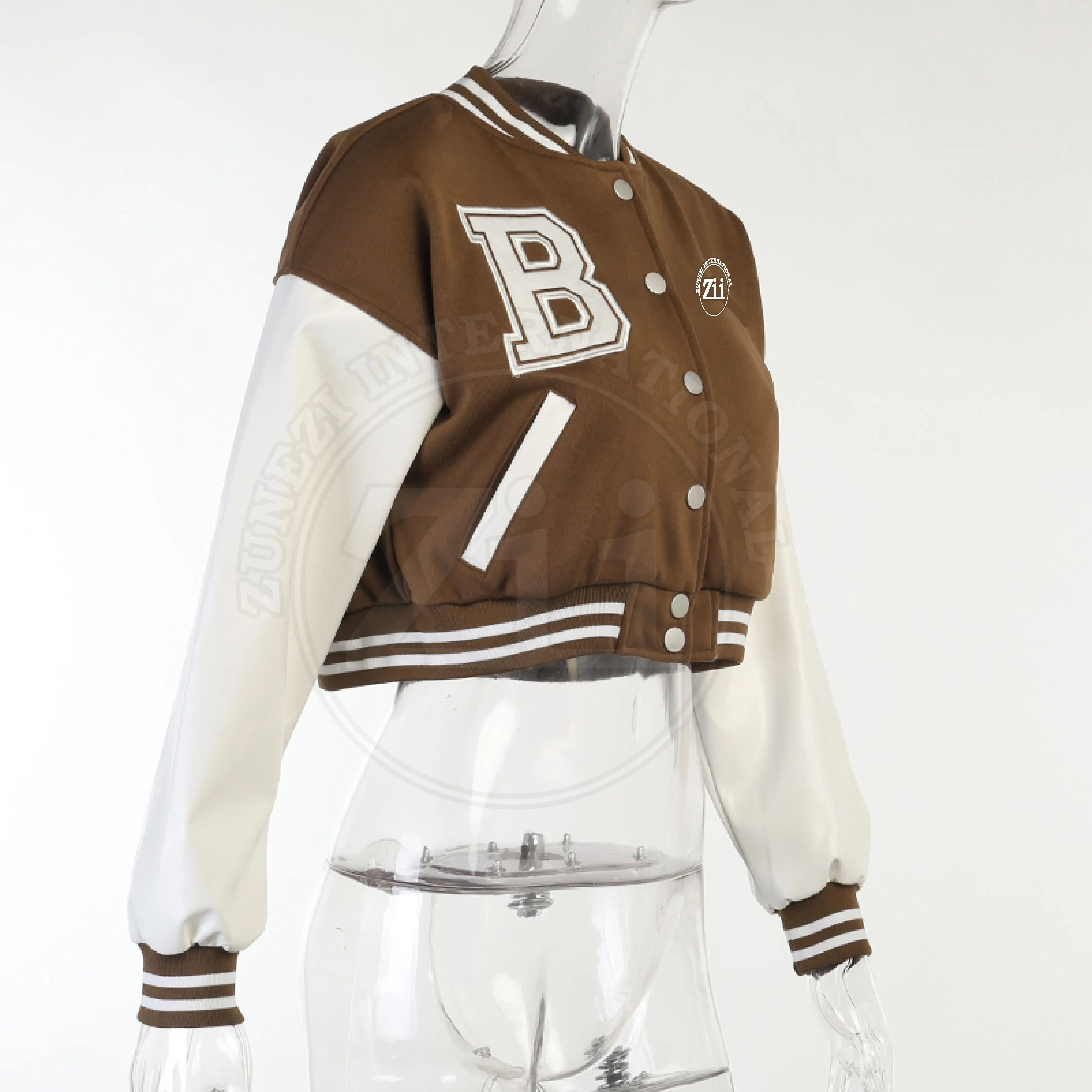 Women's Trendy Oversize Varsity Jacket Casual Leather Baseball Coat ...