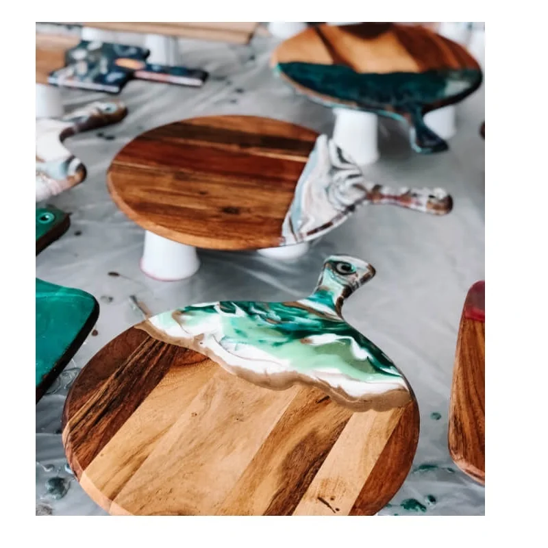 Cheese Board Ocean Colored Enameled Chopping Block Set