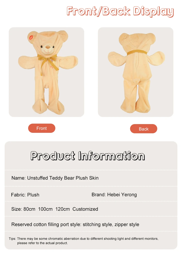 Cheap Unstuffed Plushie Bear Skin Dolls Bowknot Teddy Bear Plush Skin ...