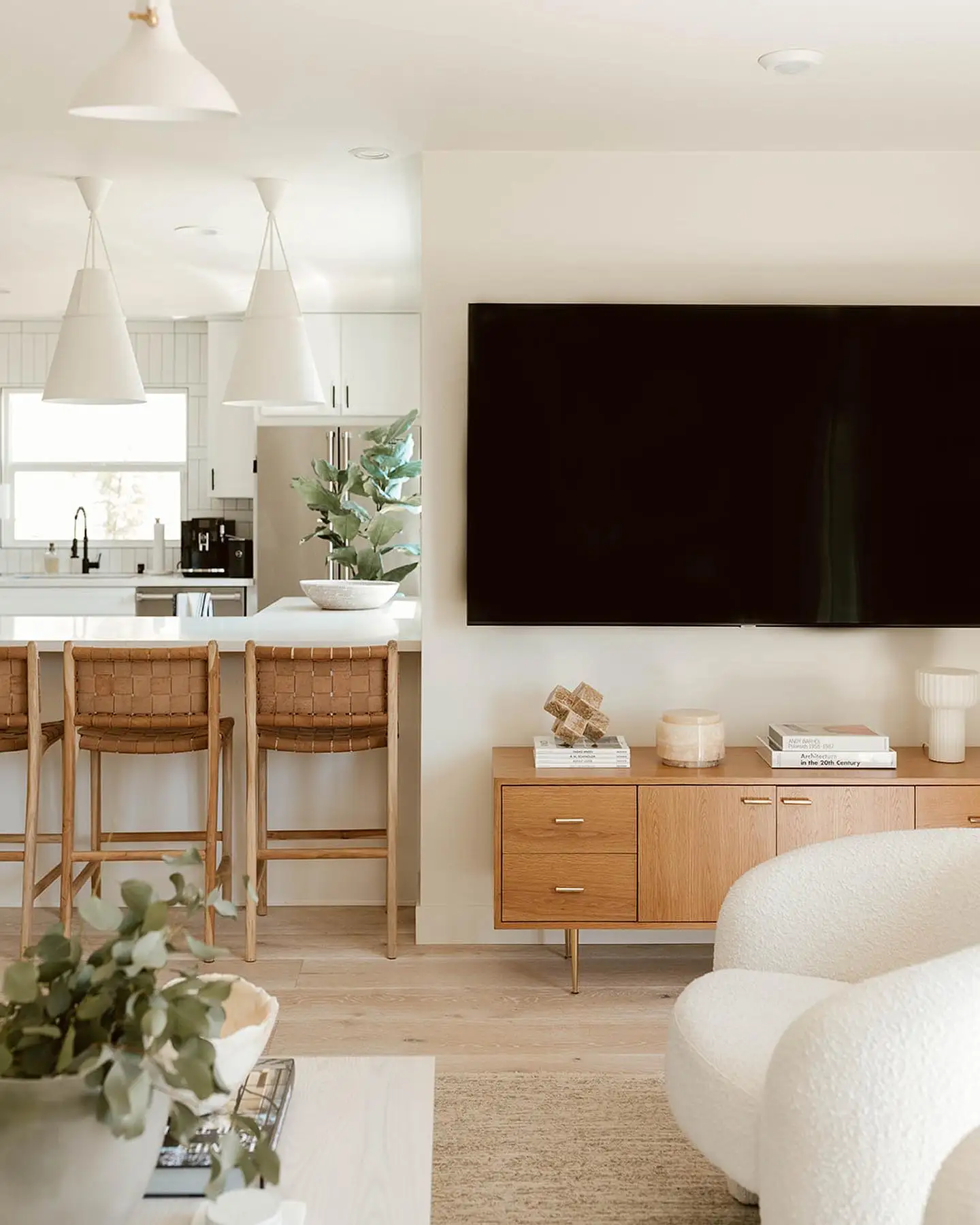 Natural Wood Storage Stand Cabinet & Console For Living Room Home ...