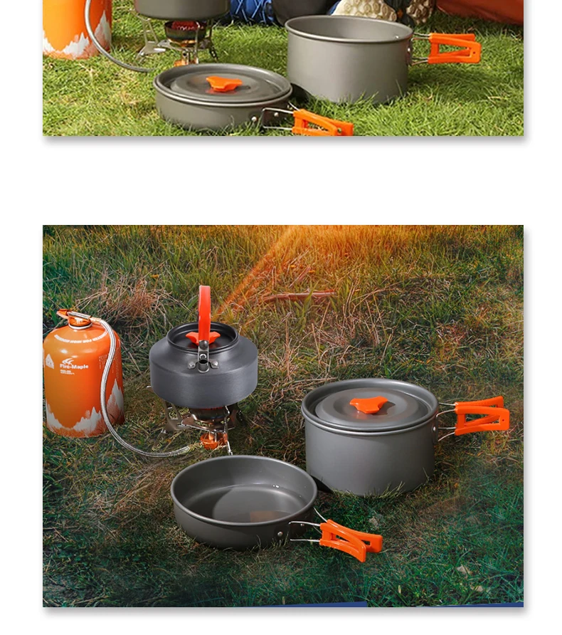 Backpack Portable Campfire Cooking Pots Pans Kettle Set For Open Fire ...