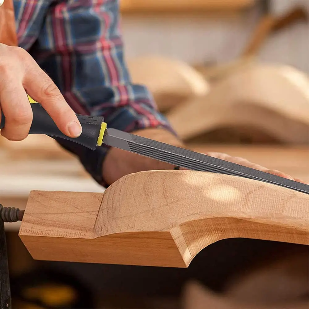 Double Cut High Carbon Hardened Steel Half Round File With Rubber ...