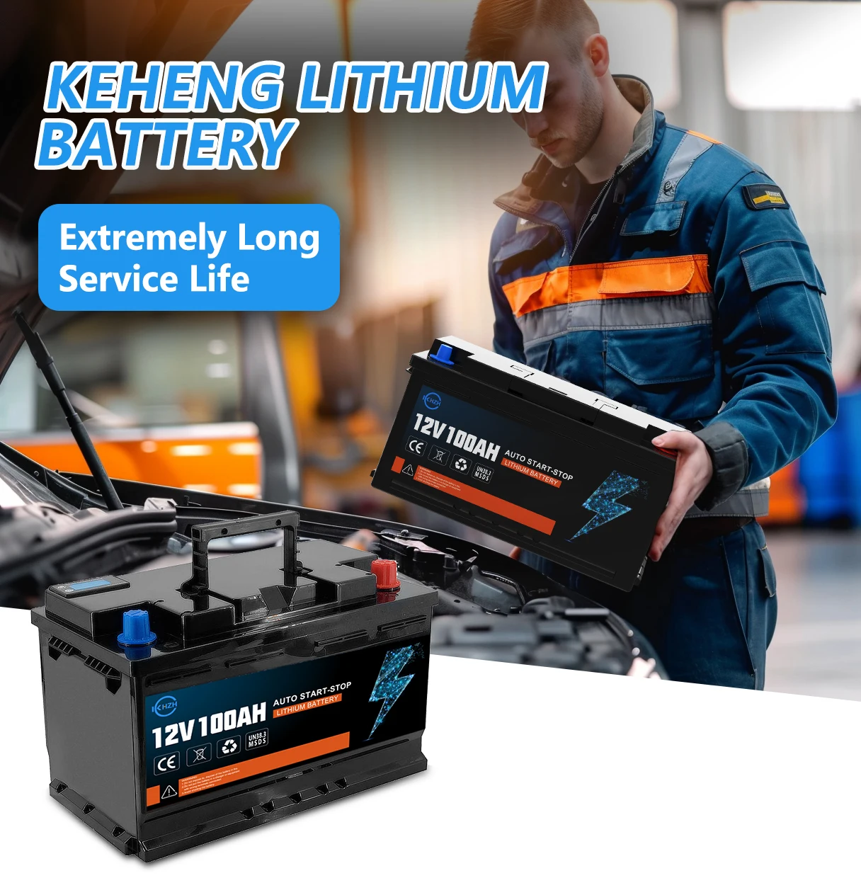 Car Starting Battery Electric 12v 24v 60ah 75ah 100ah Lifepo4 Truck ...