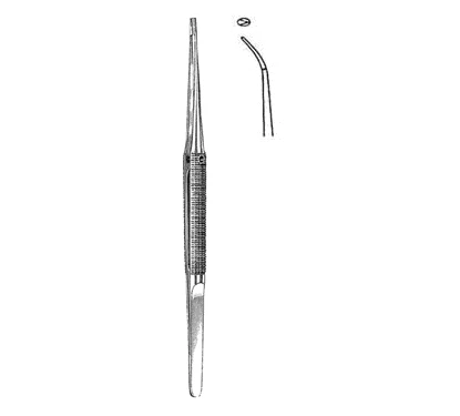 Microsurgical Forceps 18.0 Cm,Curved,0.8 Mm Delicate Tip,1 X 2 Teeth ...
