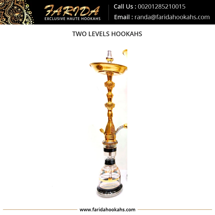 Hot Sale Egyptian Traditional Hookah Brass Deluxe Farida Two Levels Hookahs Quality Shisha ...