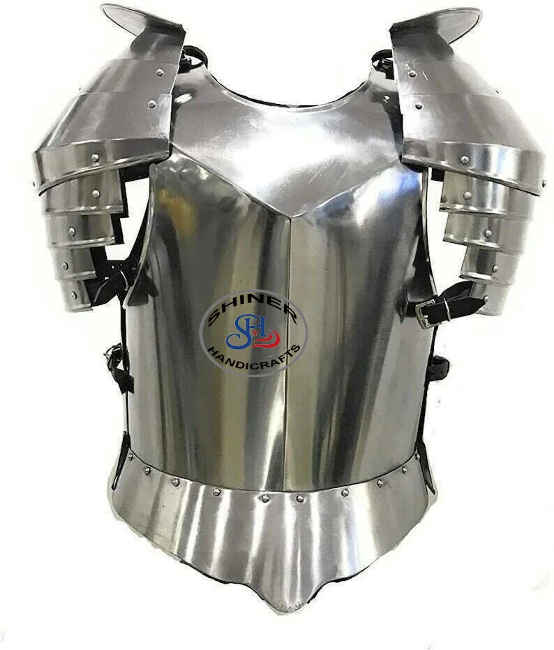 Medieval Knight Armor Chest Jacket And Silver Plate With Pauldrons ...