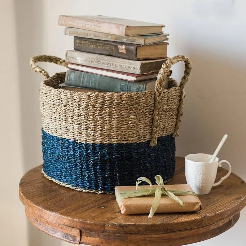 Natural Water Hyacinth Basket Eco-friendly Handwoven Storage Basket ...