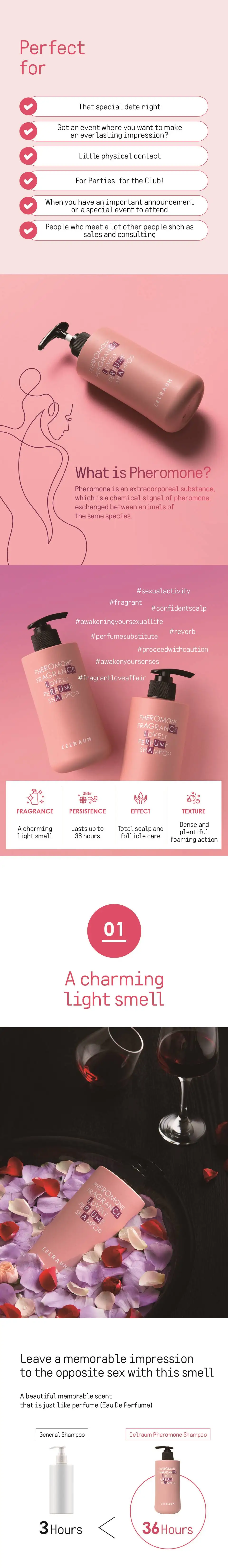 CELRAUM Lovely Pheromone Perfume Shampoo - Nourishing Herbal Hair Care ...