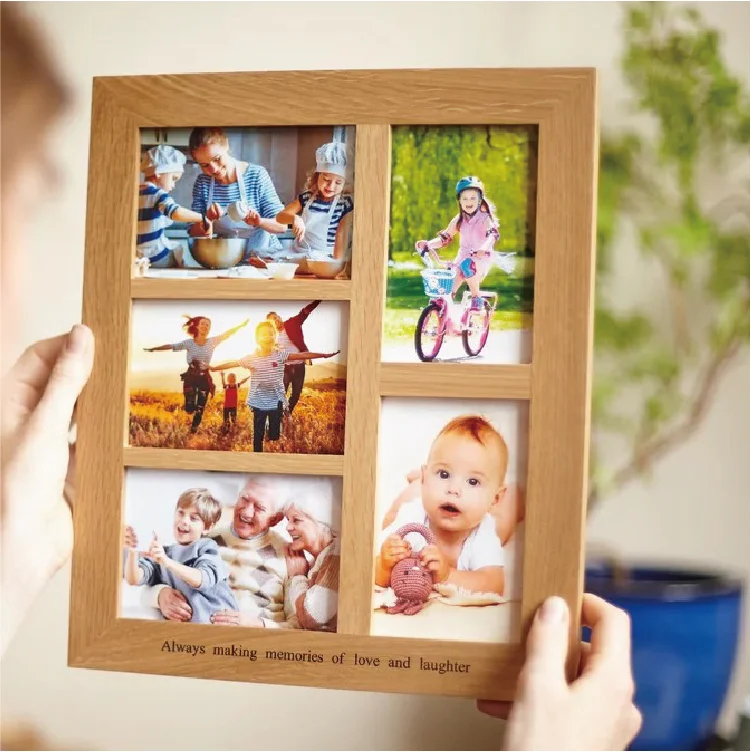 Handmade Solid Oak Multi 6"x4" Wedding Day Wood Collage Frame - Buy ...