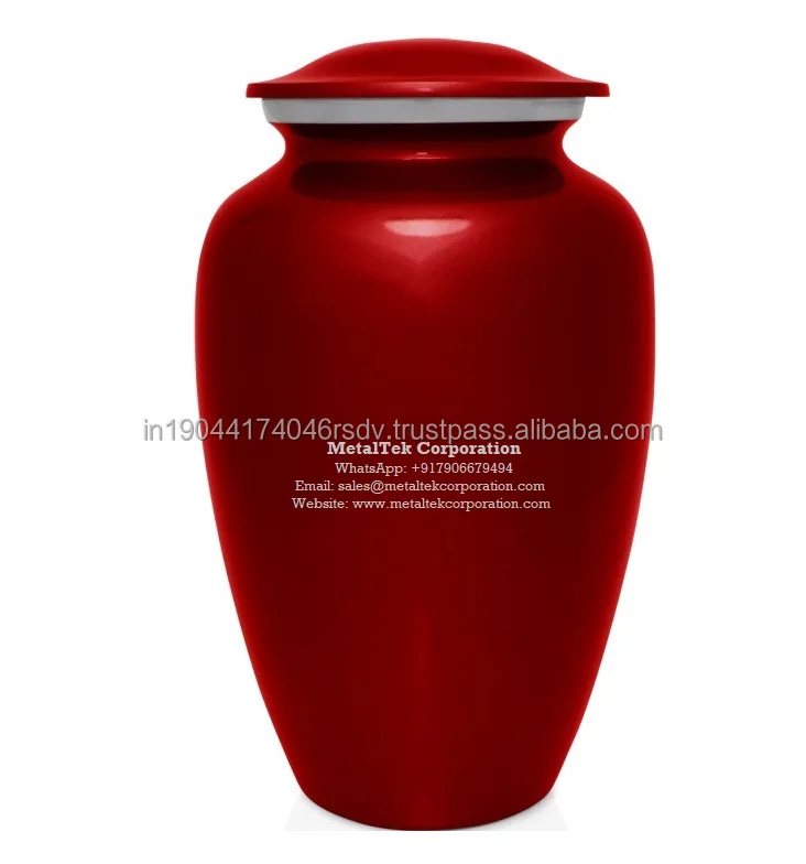 Classic Glossy Red Cremation Urn For Adult Ashes Customized Colour ...