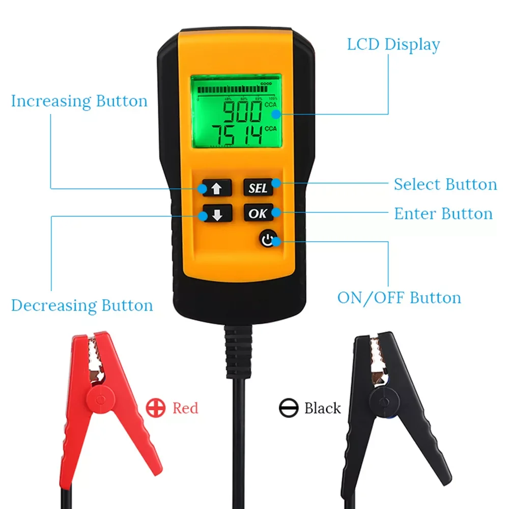 Ae300 Lcd Digital Car Battery Tester Load Life Tester Analyzer ...
