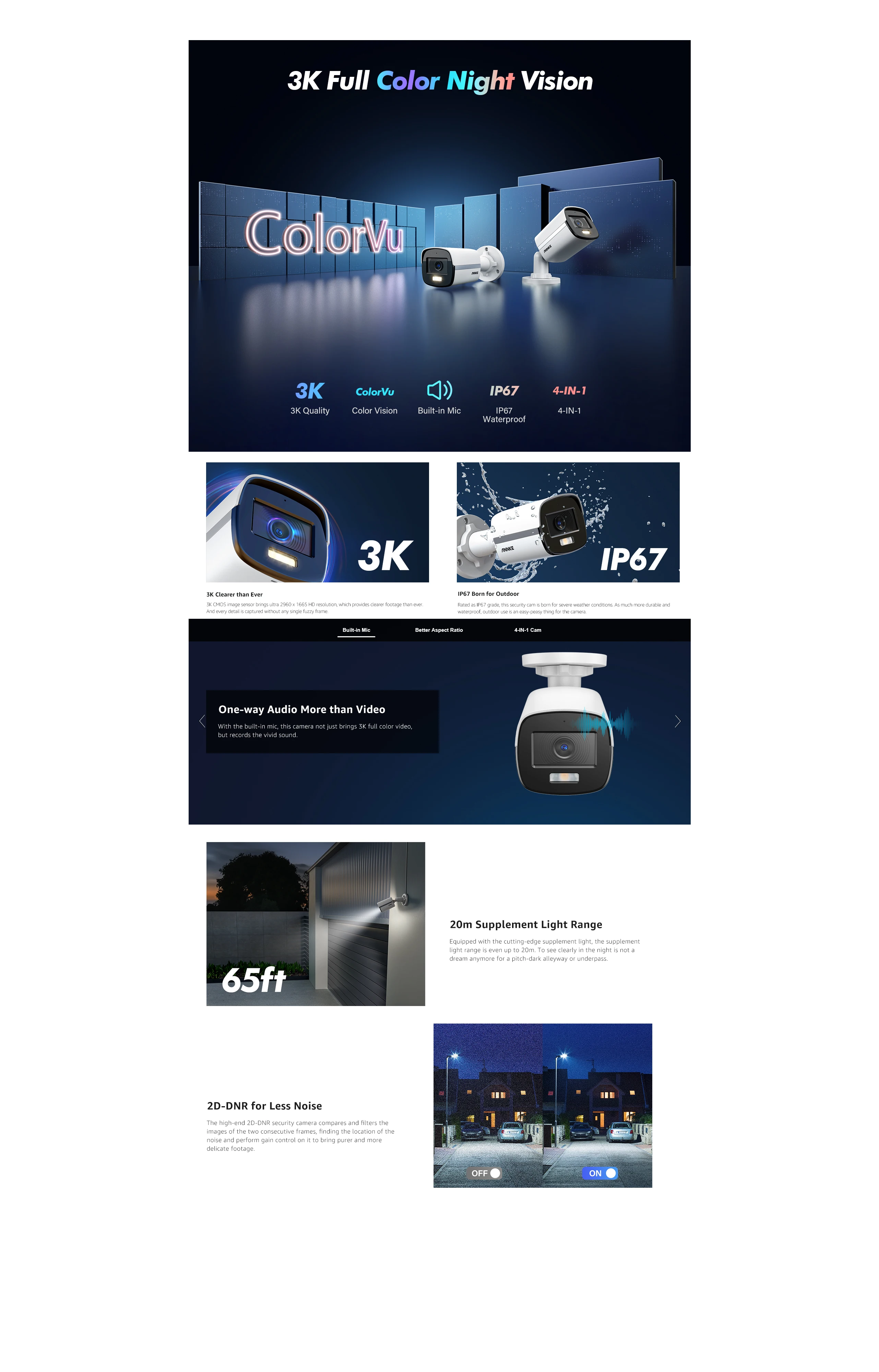 Annke 3k High-resolution Outdoor Cctv Camera With Audio White Light ...