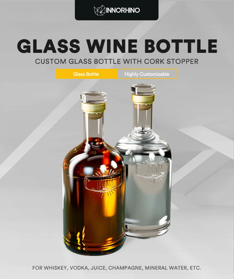 Whiskey Bottle Whiskey 500ml Glass Containers for Food Storage