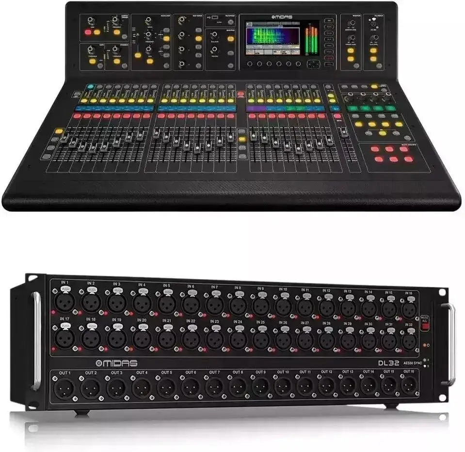 High Quality Midas M32r Live Digital Mixer + Dl32 Stage Box + 150' Cat5 ...