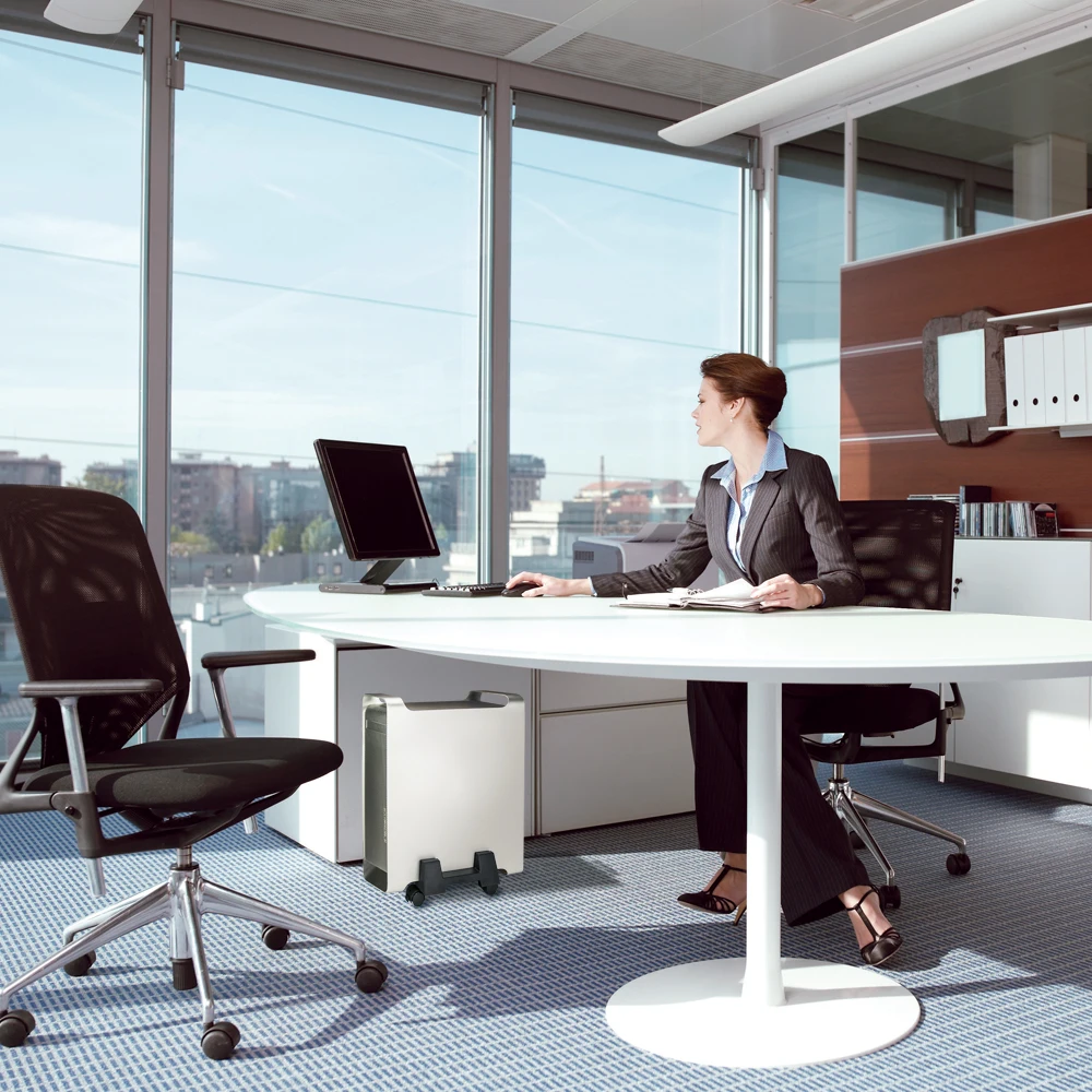 Hospital Mobile Computer CPU Holder Under Desk Workstation Trolley ...