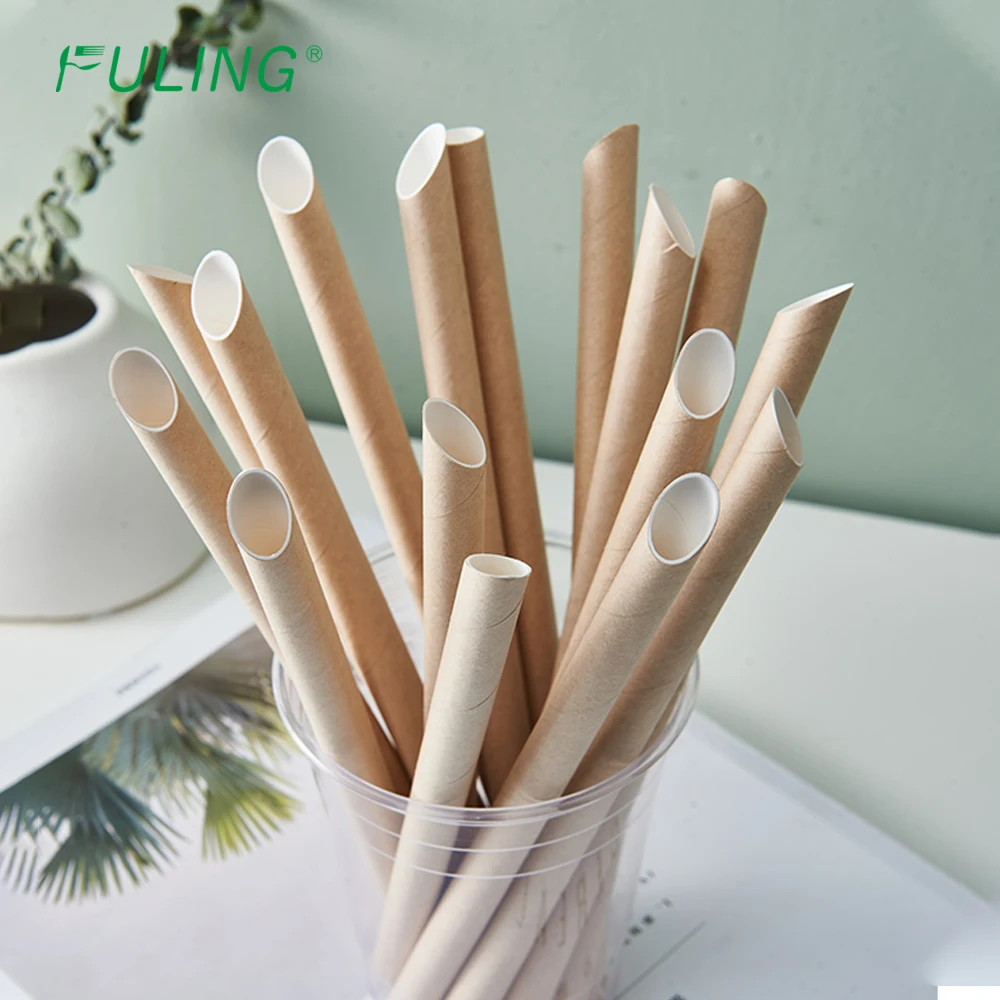 Eco Friendly Biodegradable Bubble Tea Straws Wrapped Disposable Paper ...