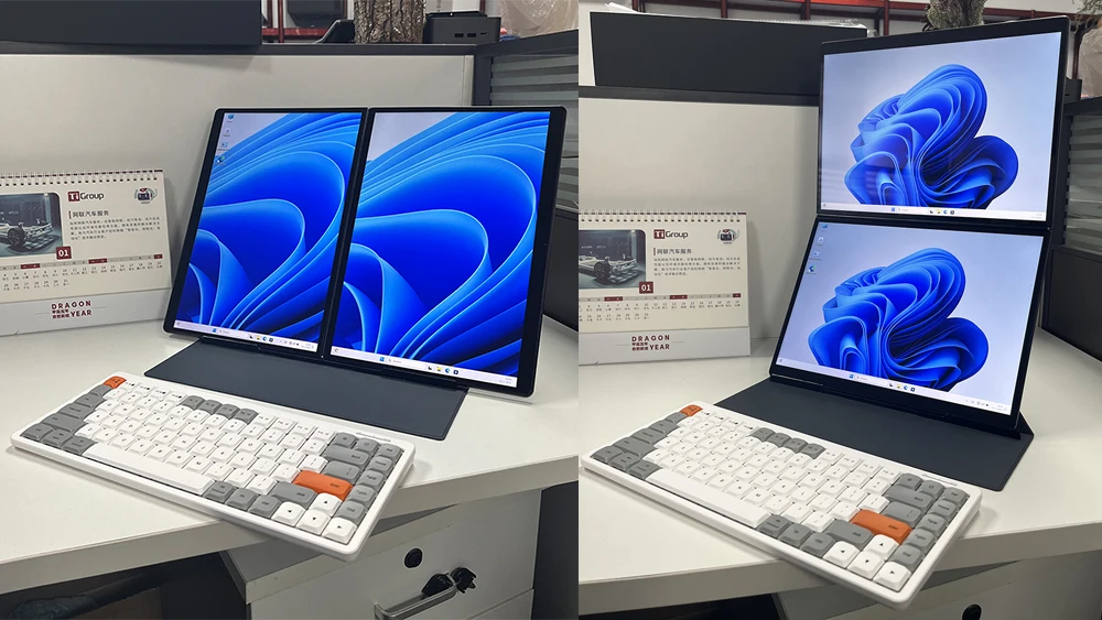 9000mah 13.5 Inch Ips Full Touch 2.5k Double Screen Laptop N100 16gb ...