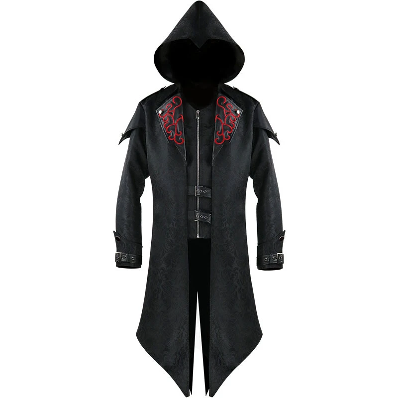 Baige Assassin Cosplay Medieval Man Streetwear Hooded Jackets Outwear ...