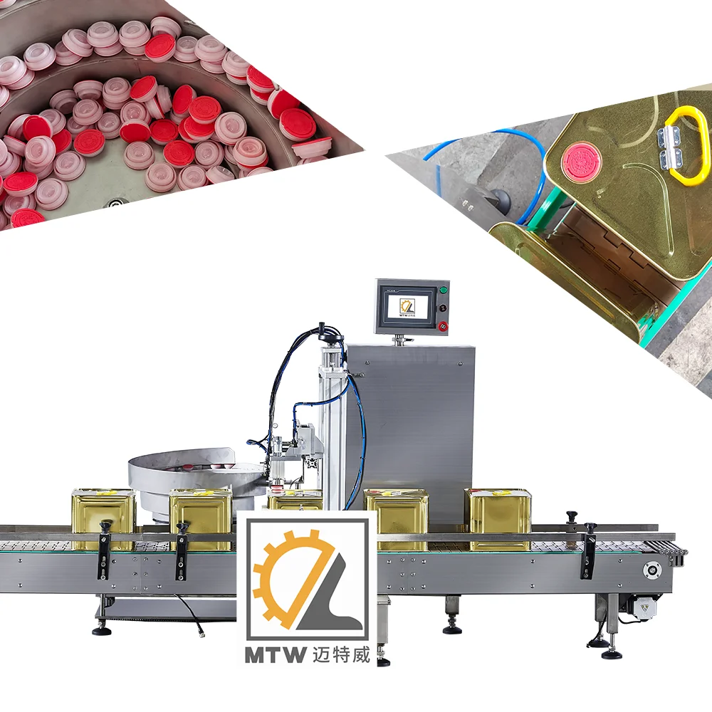 MTW automatic plastic spout caps pressing capping machine for oil drum ...