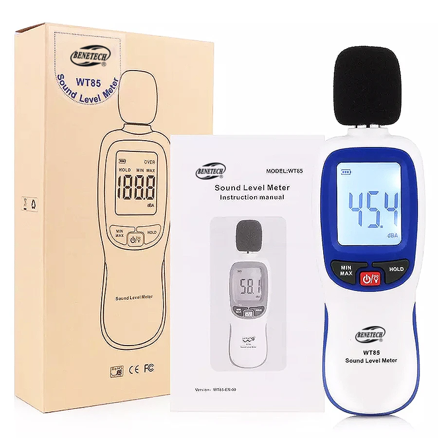 Benetech Wt85/wt85b Digital Sound Level Noise Decibel Meter Tester ...