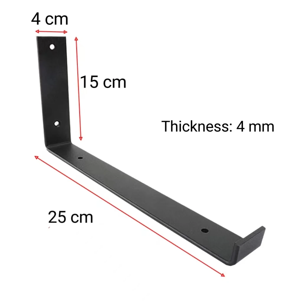 Diy Open Black Modern Farmhouse Heavy Duty Metal J-shaped Floating ...