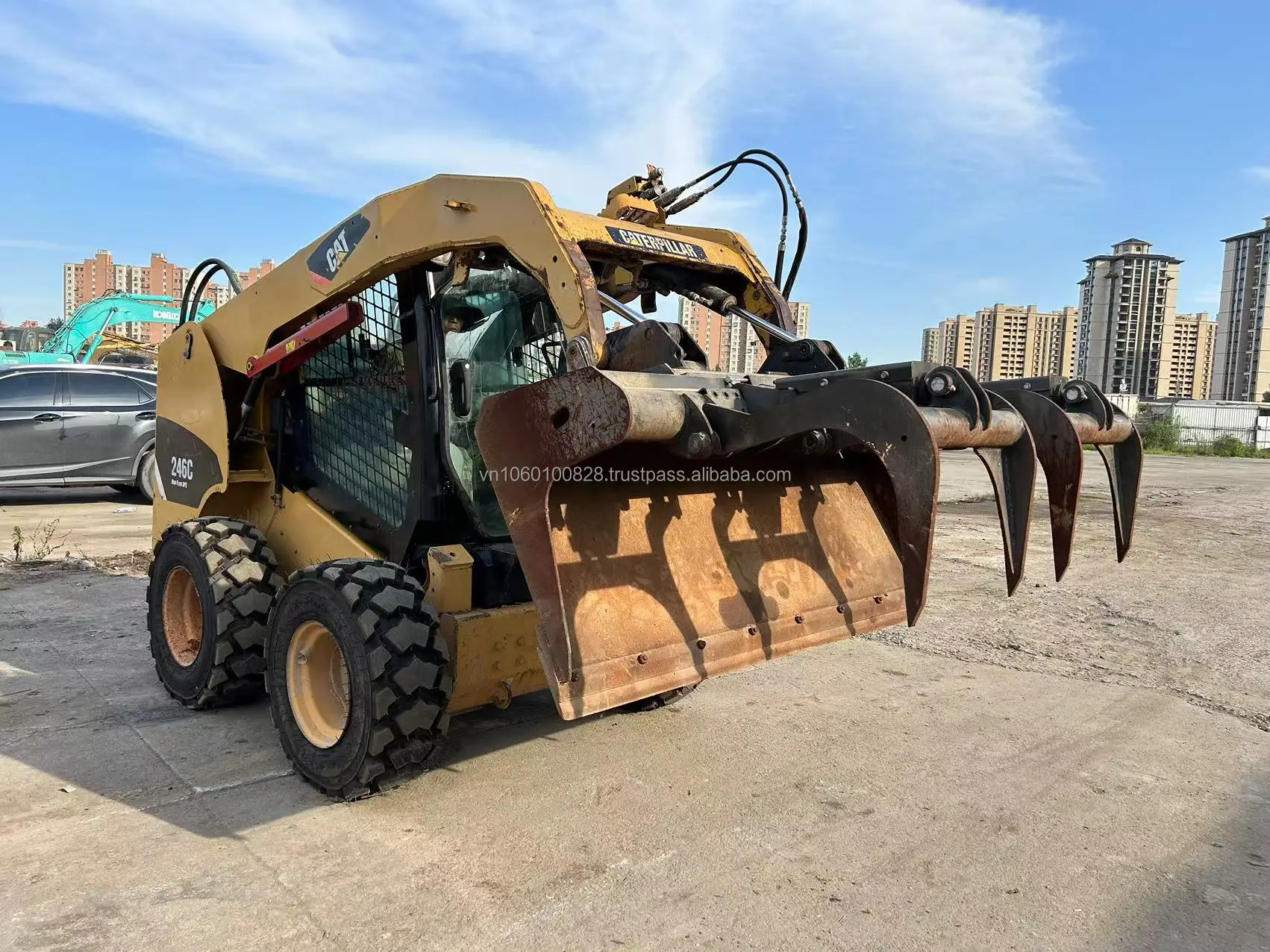 Original Cat Used Diesel Mini Loader Caterpillar 246c Walk Behind Wheel ...