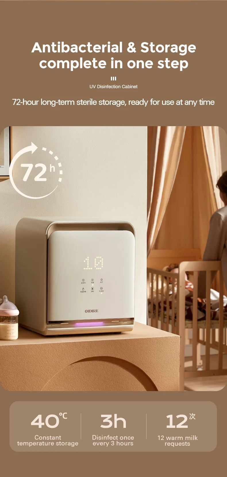 High Quality OEM Smart 19L Baby Infant Kids Bottle Sterilizer