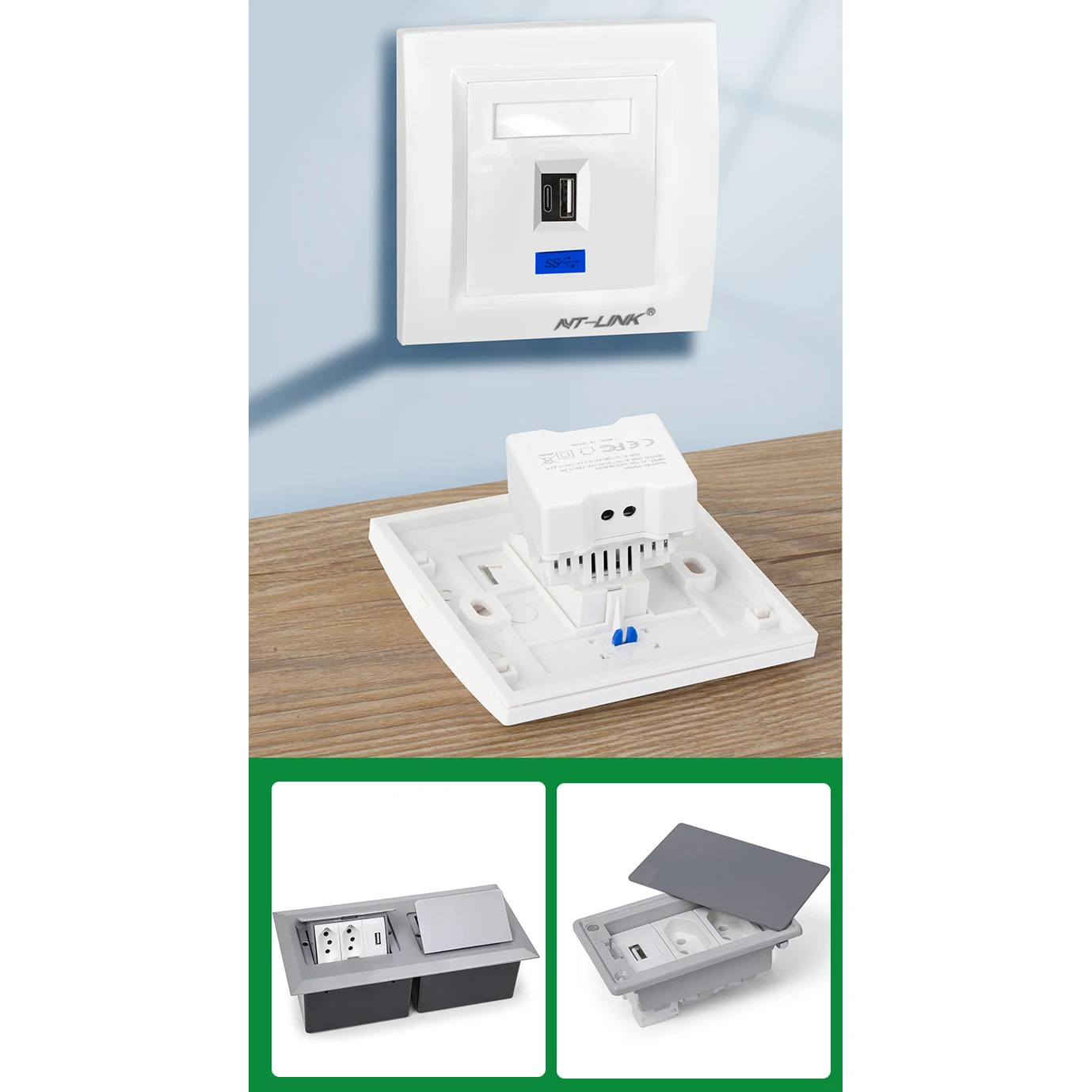 Global Compatibility Dual Port Pd30w Keystone Usb Charger For Switches ...