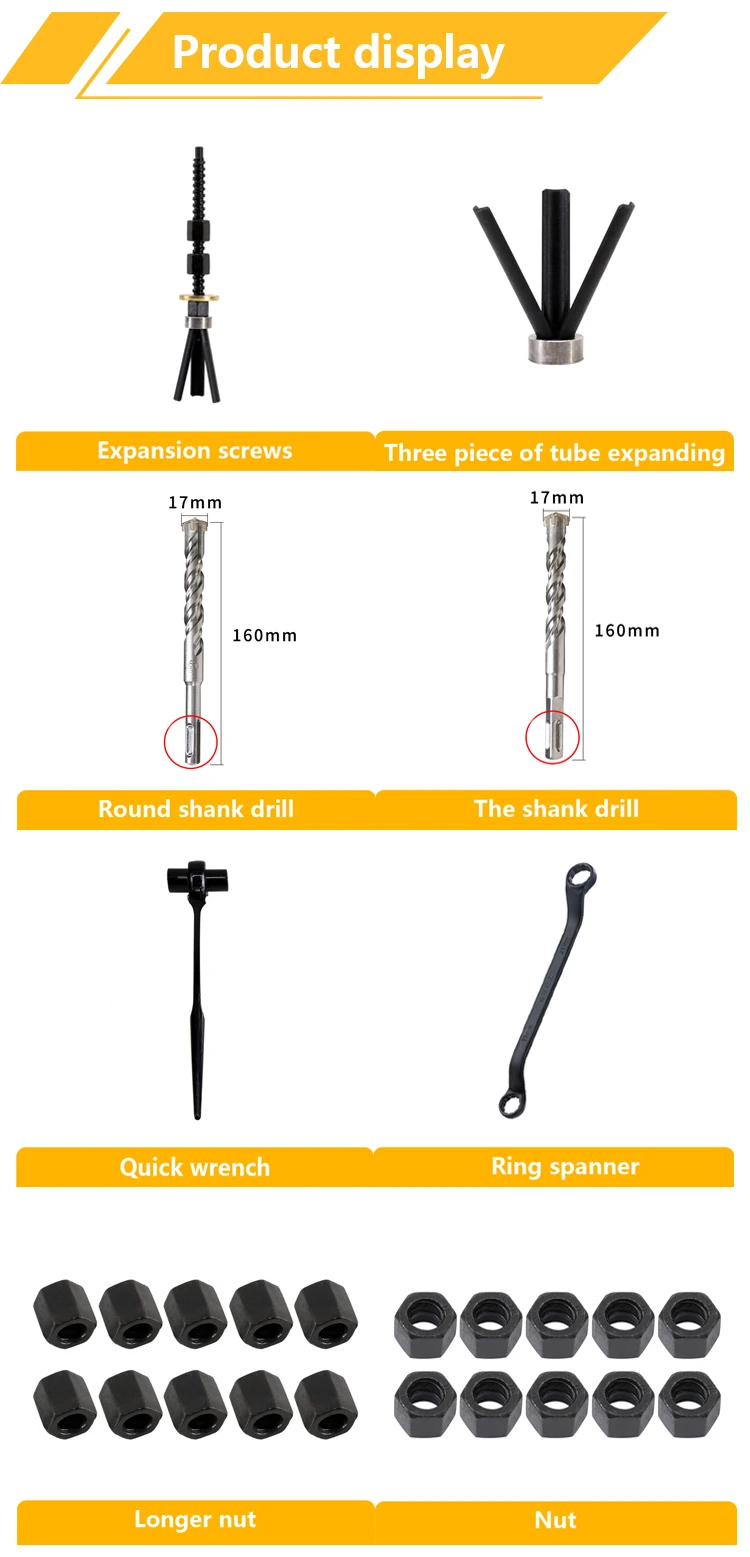 Diamond Core Drill Accessories - Reusable Fasteners