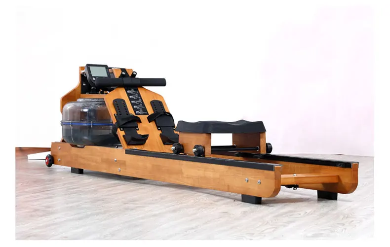 Fitness Exercise Cardio Rowing Machine Wooden Water Resistance Rowing ...