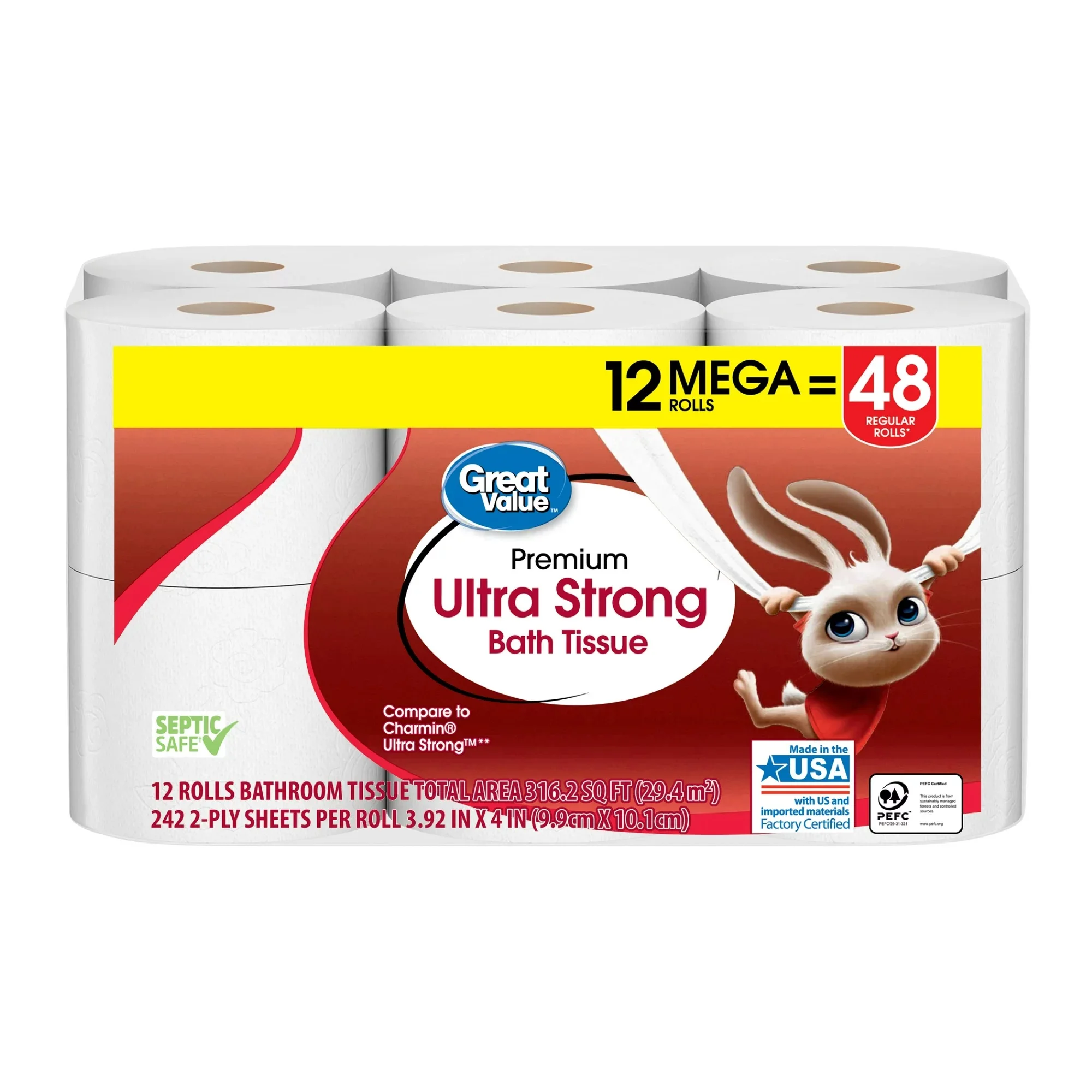 Great Value Ultra Strong Toilet Paper,12 Mega Rolls - Buy Toilet Paper ...