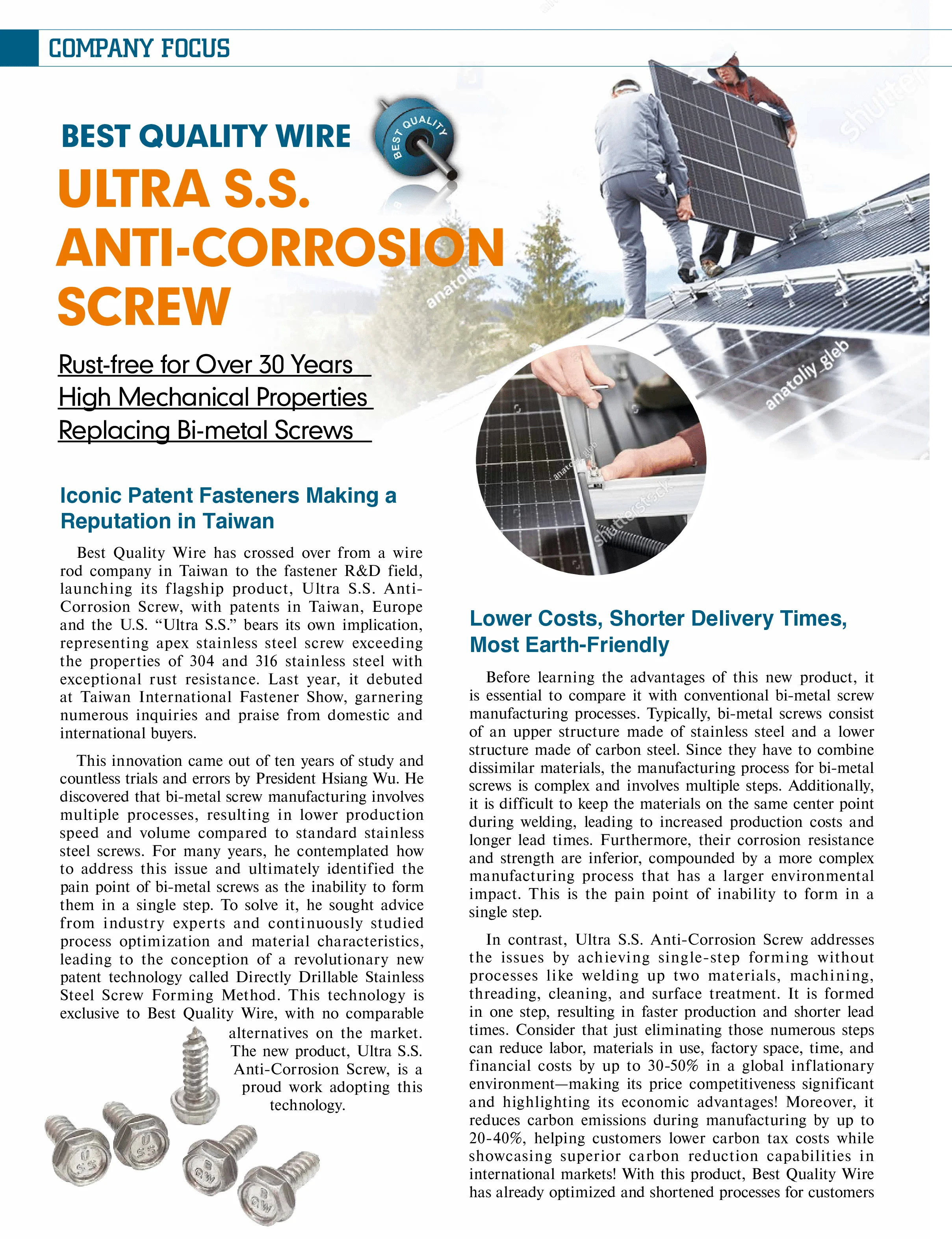 Advanced fastening solution- High Pull-Out Strength & Anti-Corrosion ...